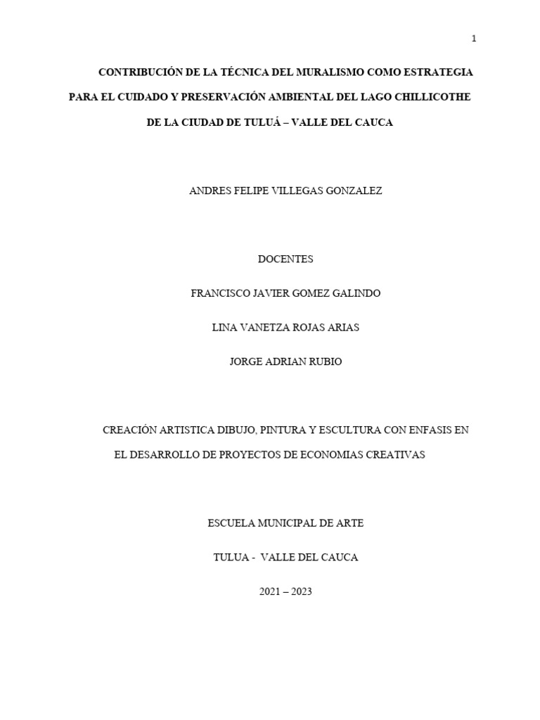 Contribución de La Técnica Del Muralismo Como Estrategia para El ...