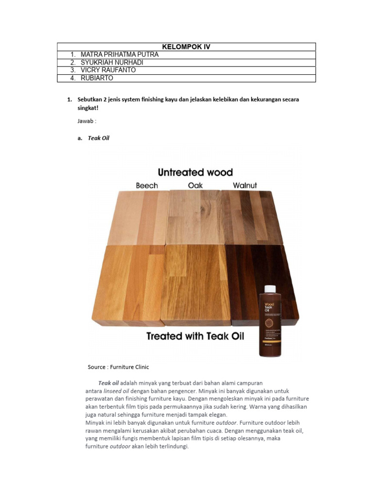 Jenis dan Proses Finishing Kayu | PDF