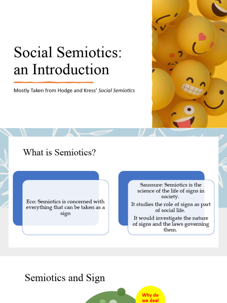 Social Semiotics An Introduction | PDF
