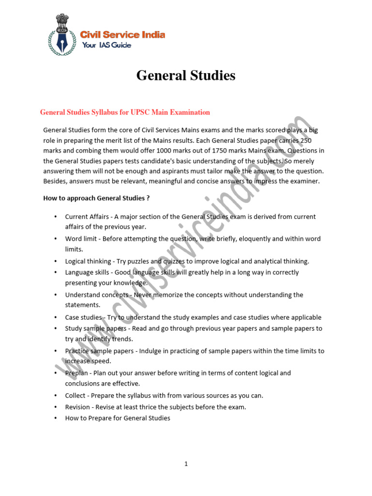 General Studies | PDF