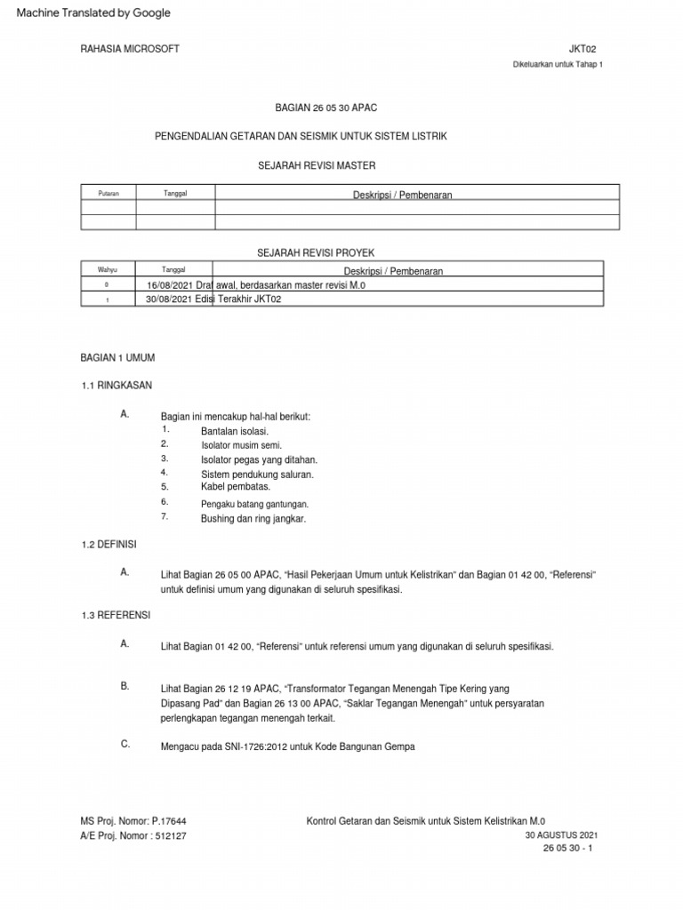 26 05 30 APAC Vibration and Seismic Control For Electrical Systems M0 | PDF