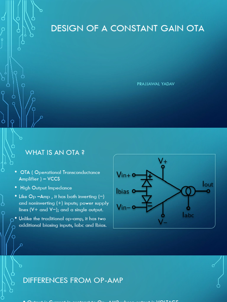 Design of A Constant Gain Ota: Prajjawal Yadav | PDF