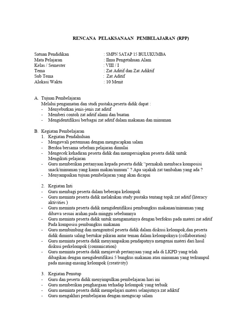 RPP CGP Angkatan 10 | PDF