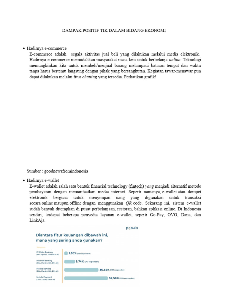 Dampak Positif Tik Dalam Bidang Ekonomi | PDF
