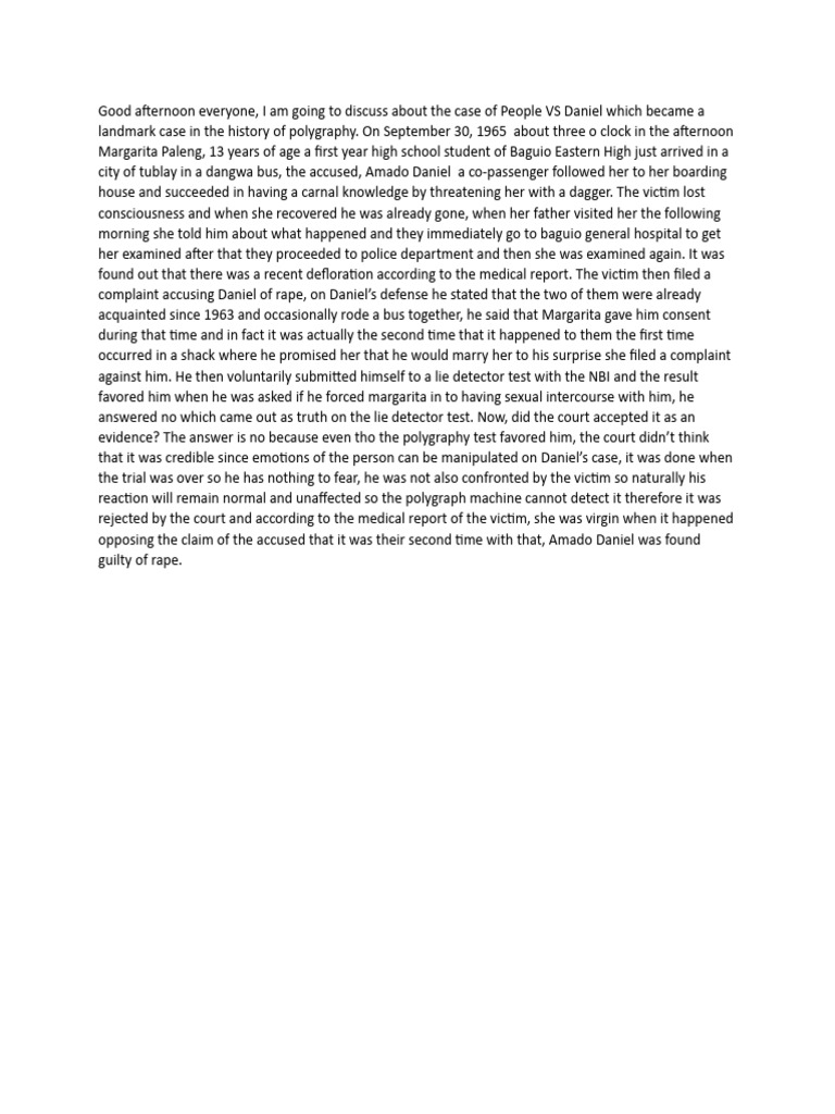 Lie Detection Report | PDF