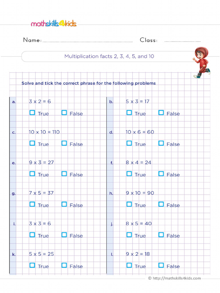 02 - Multiplication Facts 2 3 4 5 and 10 - Jnlltis | PDF