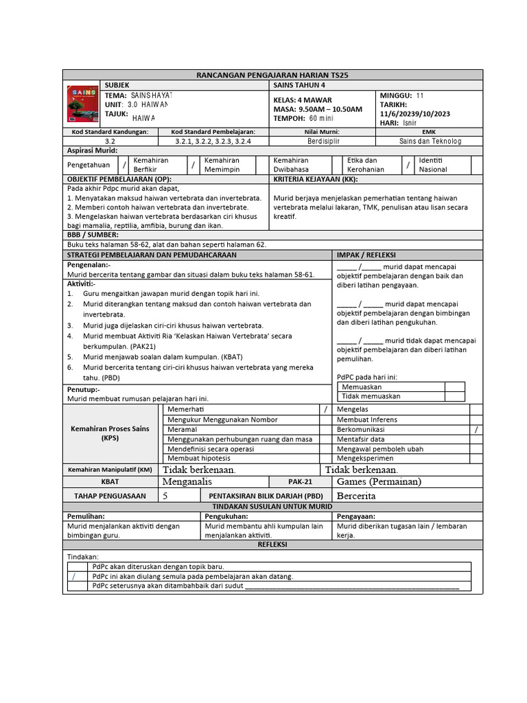 RPH M11 Tahun 4 2023 | PDF