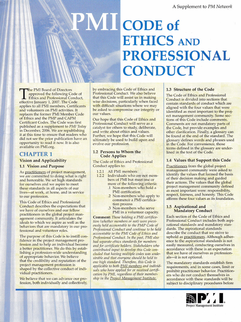 PMI Code of Ethics Overview | PDF