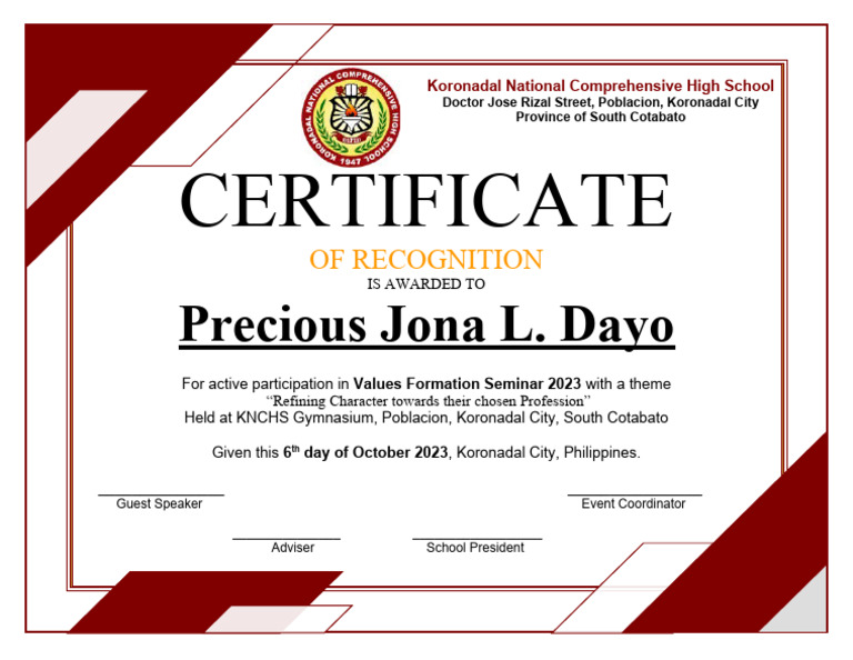 Koronadal National Comprehensive High School | PDF