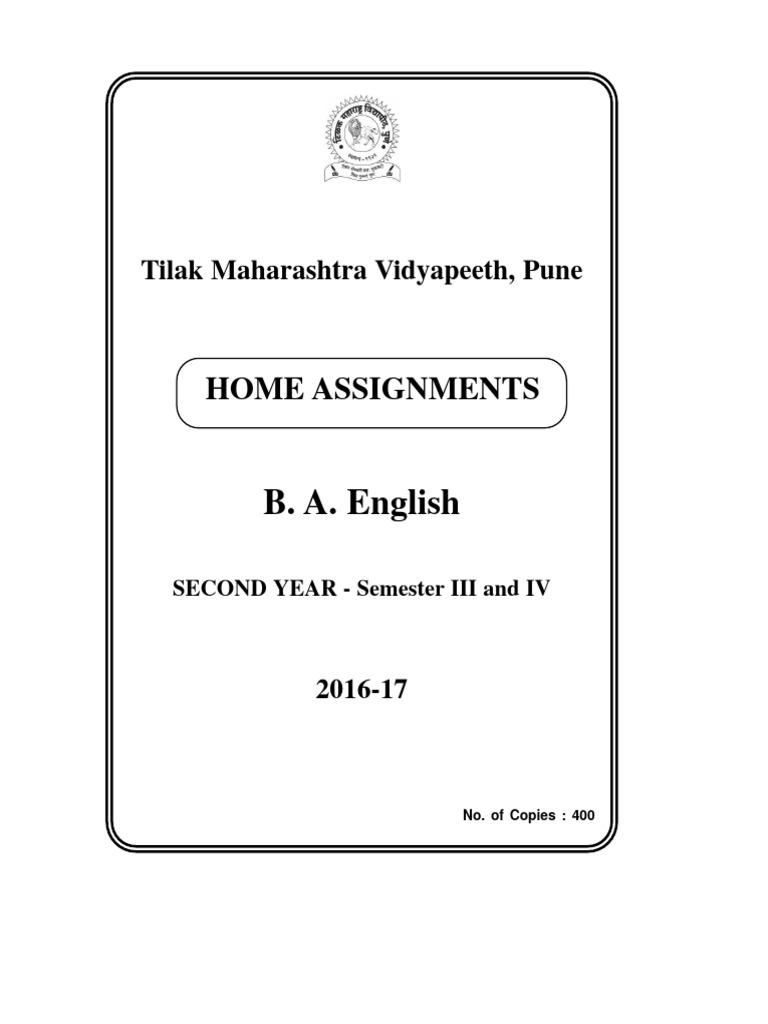 B. A. English-English-Home Assignments | PDF