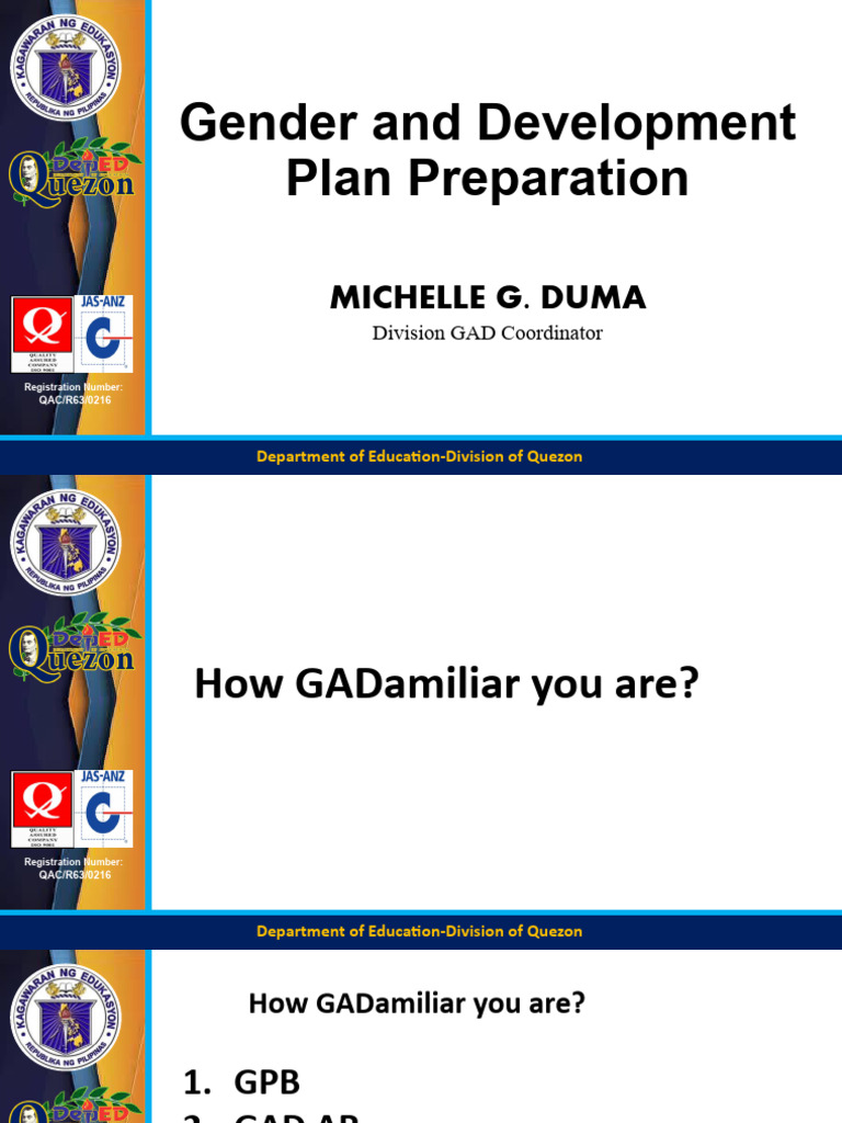 Quezon DepEd Gender Development Plan | PDF
