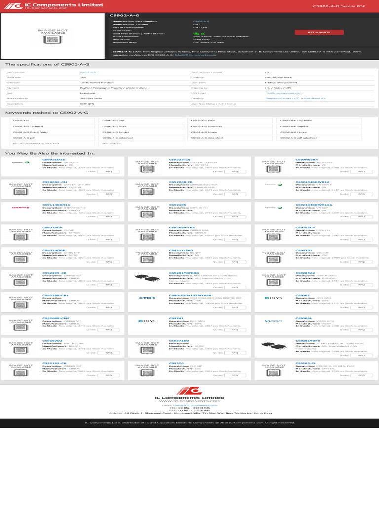 The Specifications of CS902-A-G | PDF | Computer Engineering | Computing