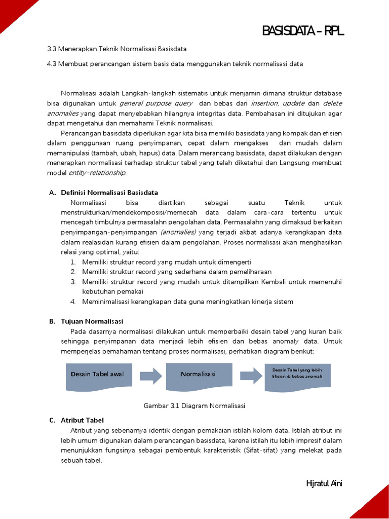 3.3 Normalisasi Basisdata | PDF