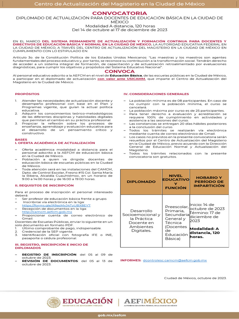 Convocatoria Usicamm Spafc 2023 | PDF