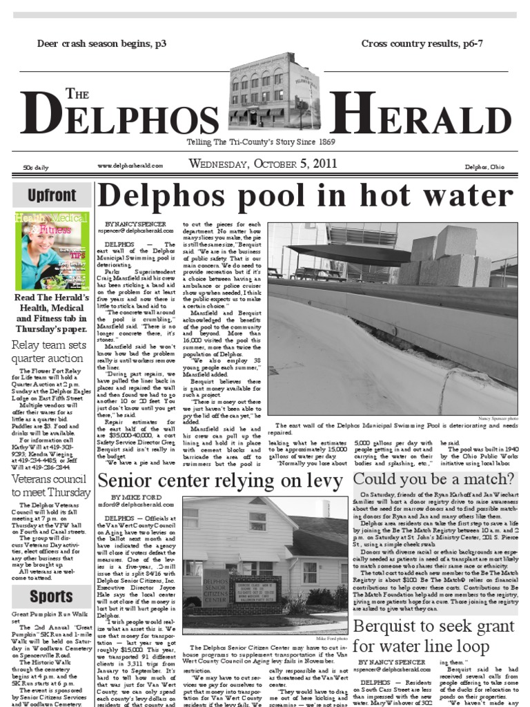Delphos Pool in Hot Water: Elphos Erald | PDF | Wellness | Medical
