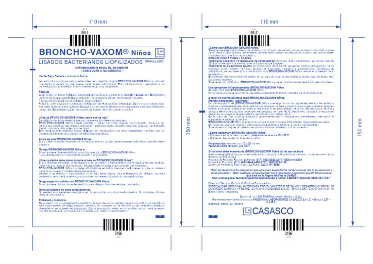 D3196 E 2870 03 Instruccion Broncho Vaxom Granulado Info para El Paciente 1 | PDF