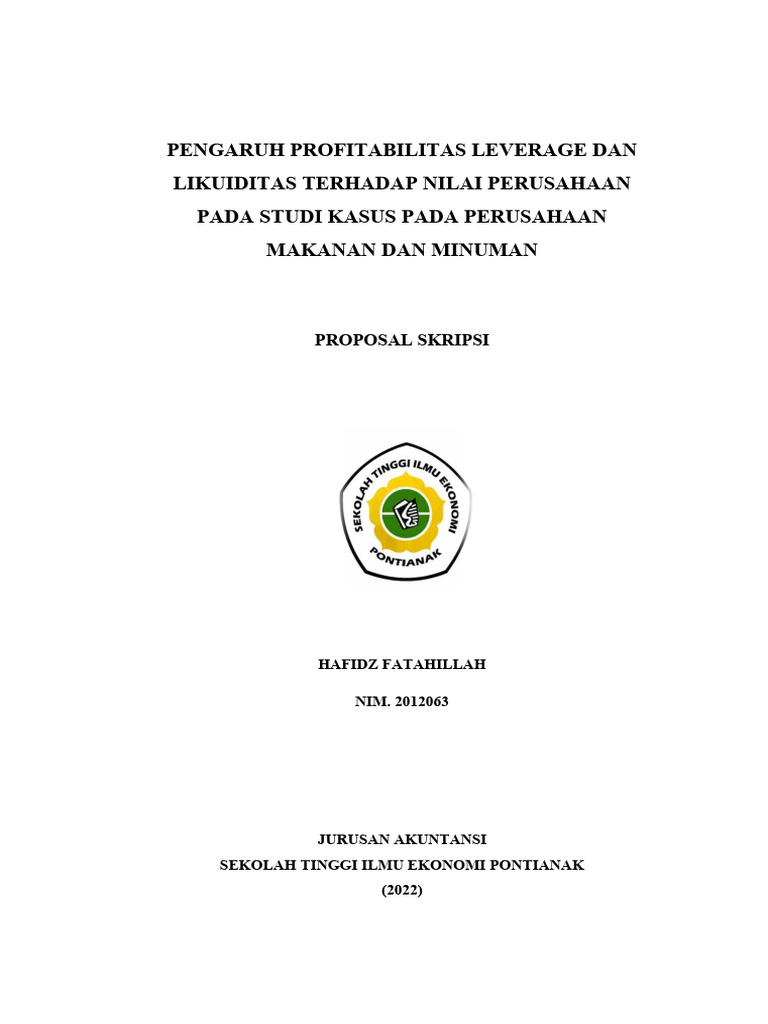 PROPOSAL BAB 1 | PDF