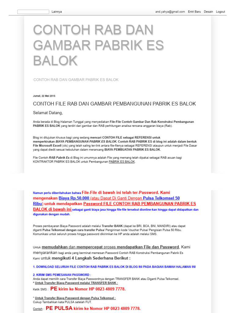 Contoh Rab Dan Gambar Pabrik Es Balok Co | PDF