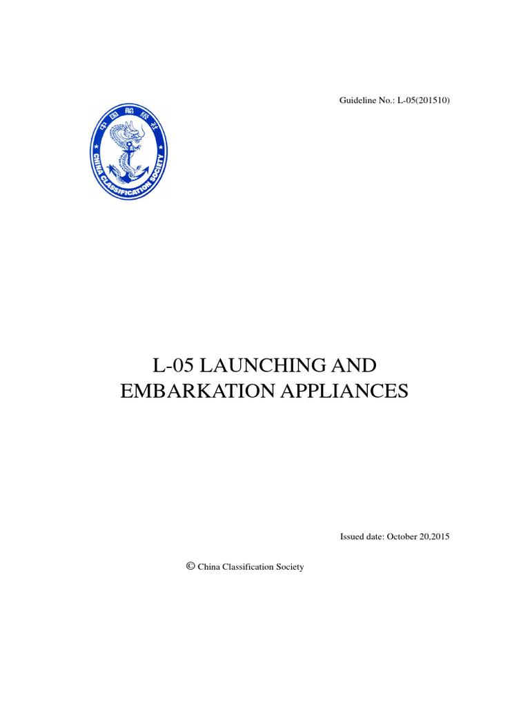 L05launching and Embarkation Appliances | PDF