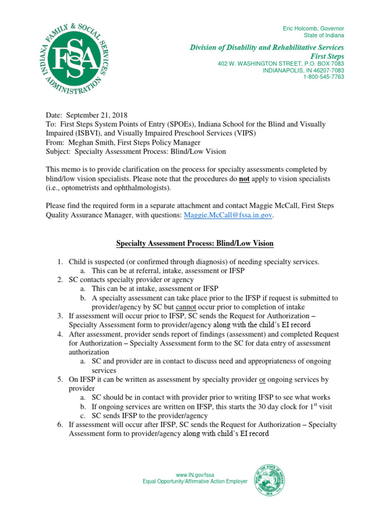 BLV Specialty Assessments-Memo | PDF