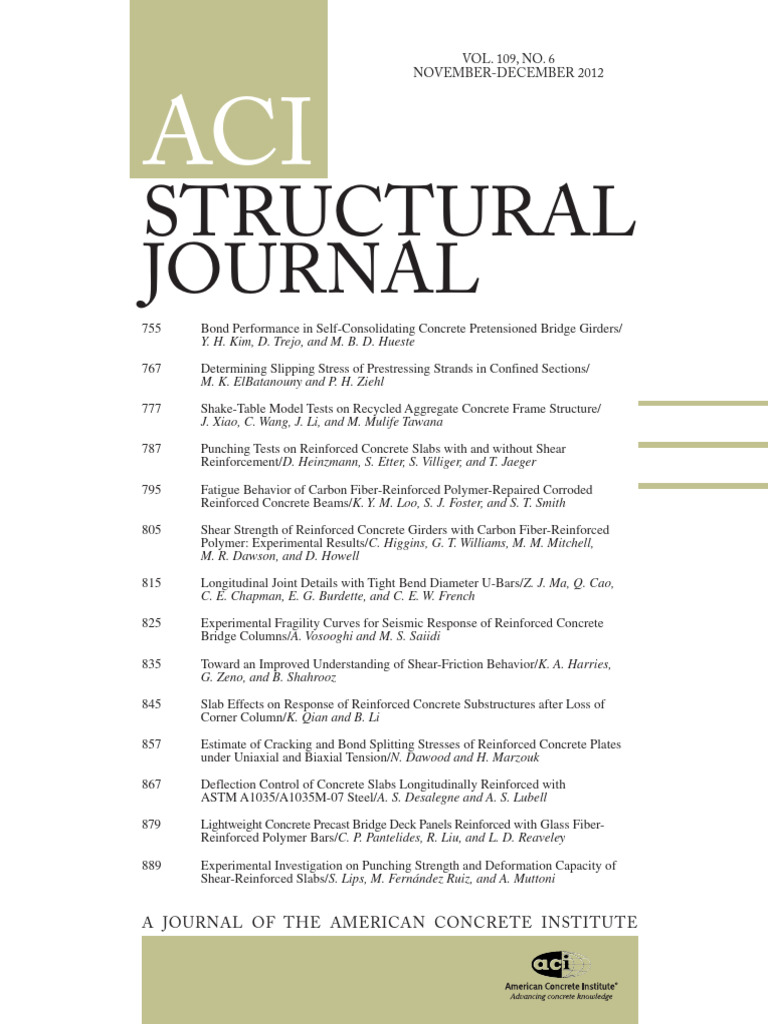 2012 - ACI - Structural - Journal - November-December | PDF
