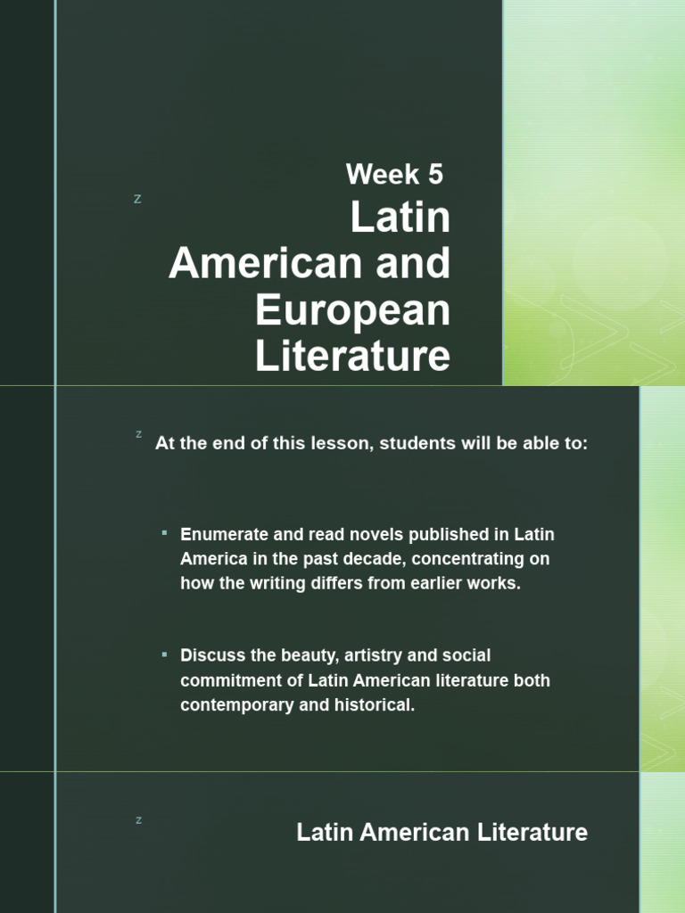 Week 5: Latin American and European Literature | PDF | Latin American ...