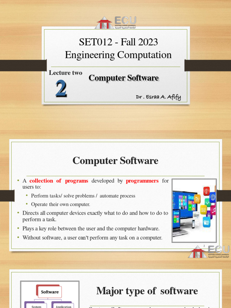 SET012 - Engineering Computation - Lecture 02-Computer Software | PDF | Operating System ...
