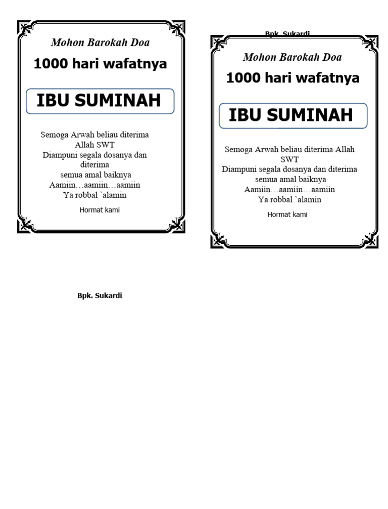 Mohon Barokah Doa | PDF