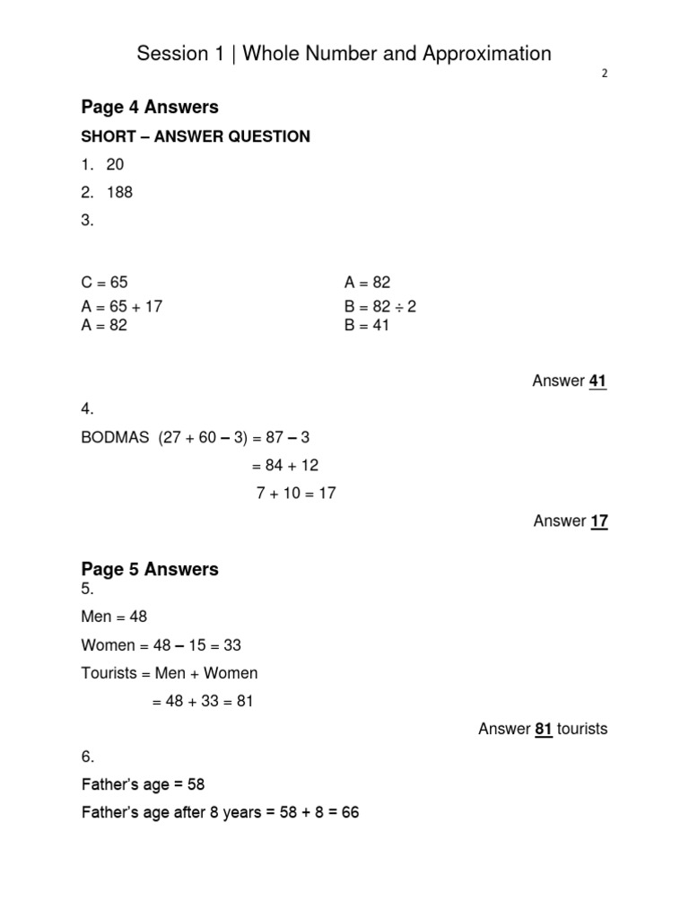 Maths Answer Booklet Year 6 Term 1 | PDF