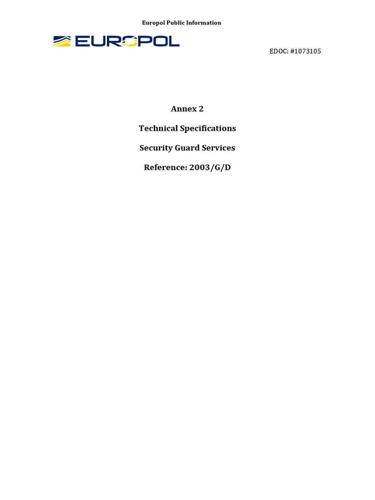 EN-3.+Annex 2-Technical Specifications Security Guard Services 001 | PDF