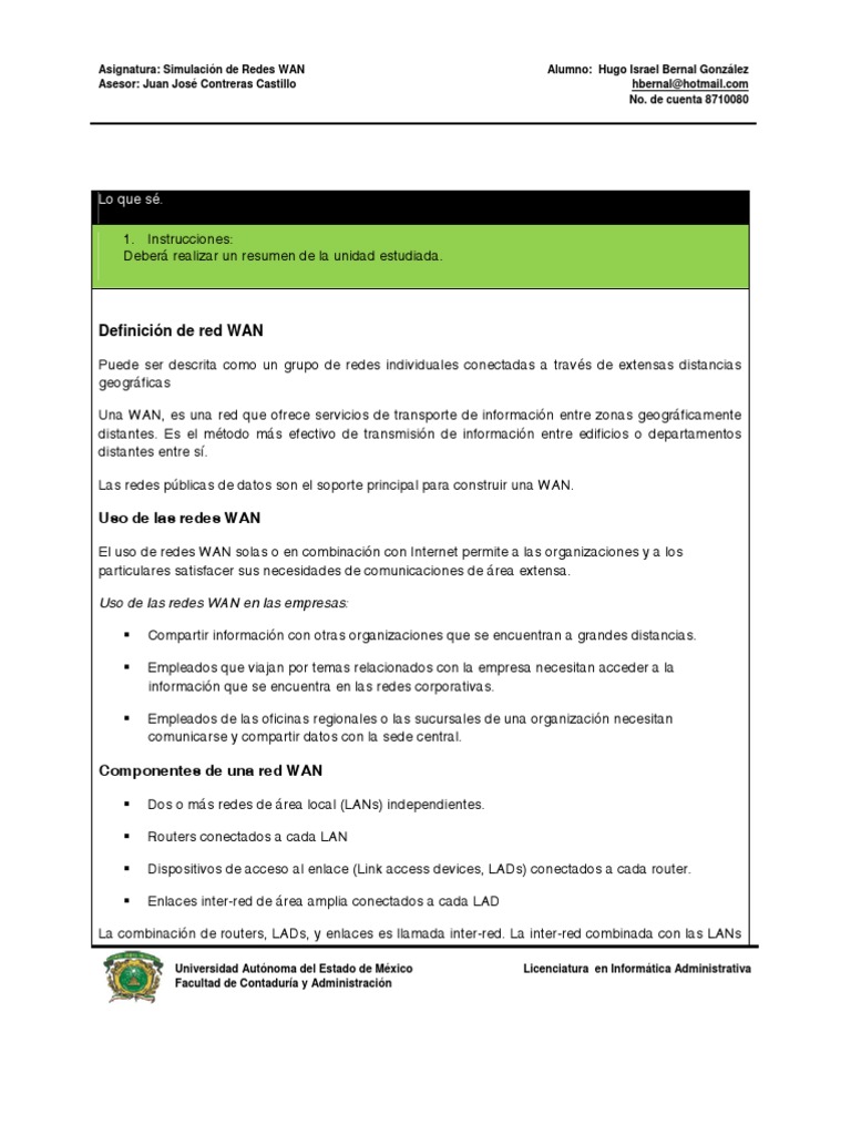 Resumen Redes WAN | PDF | Red de área amplia | Enrutador (Computación)