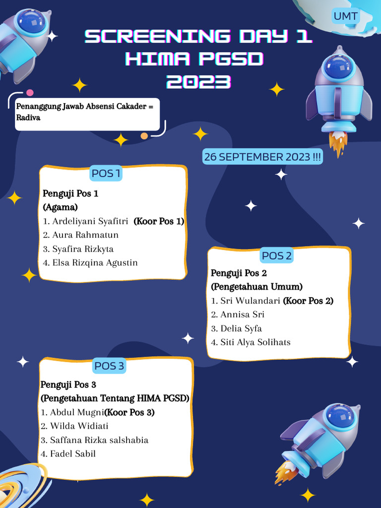 Poster Jadwal Piket Kelas Luar Angkasa Biru Dan Ungu (595 × 842 Piksel) | PDF