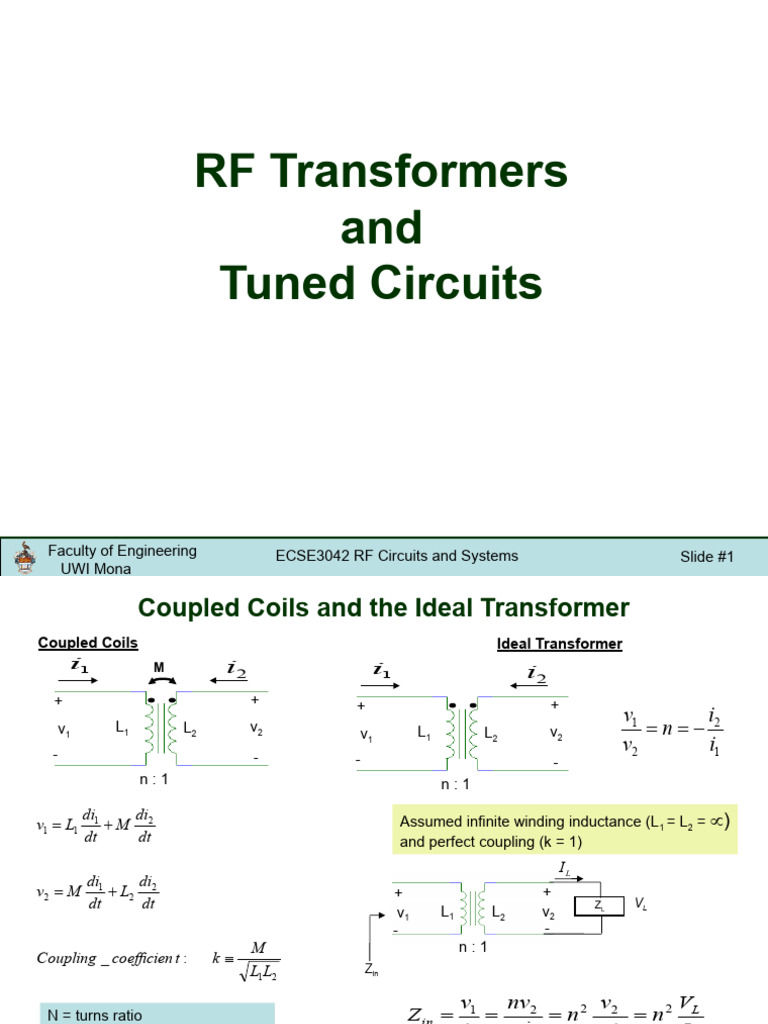 RF Transformers and Tuned Circuits | PDF