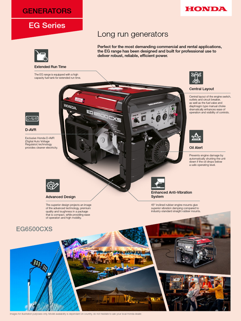Honda Generator Eg Series | PDF | Engines | Electric Generator