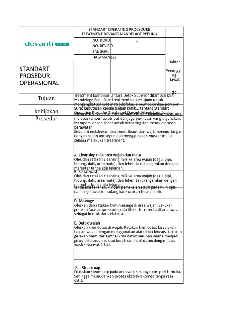 Standart Prosedur Operasional | PDF