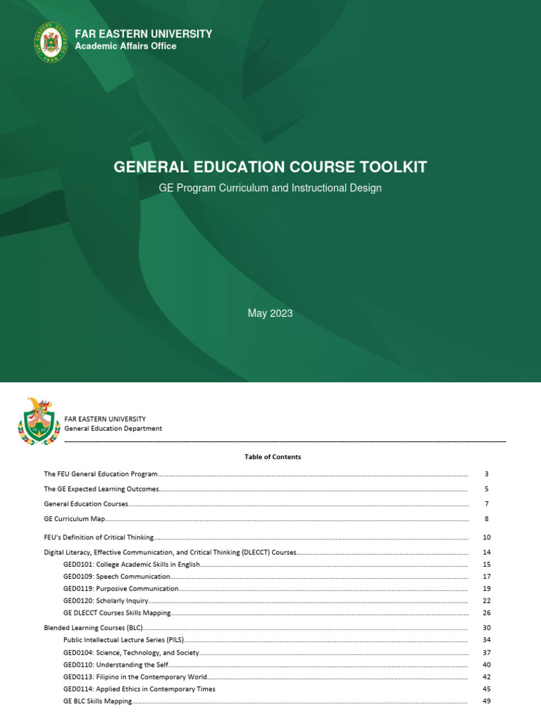 GE Course Guide Toolkit 2023 | PDF | Critical Thinking | Thought