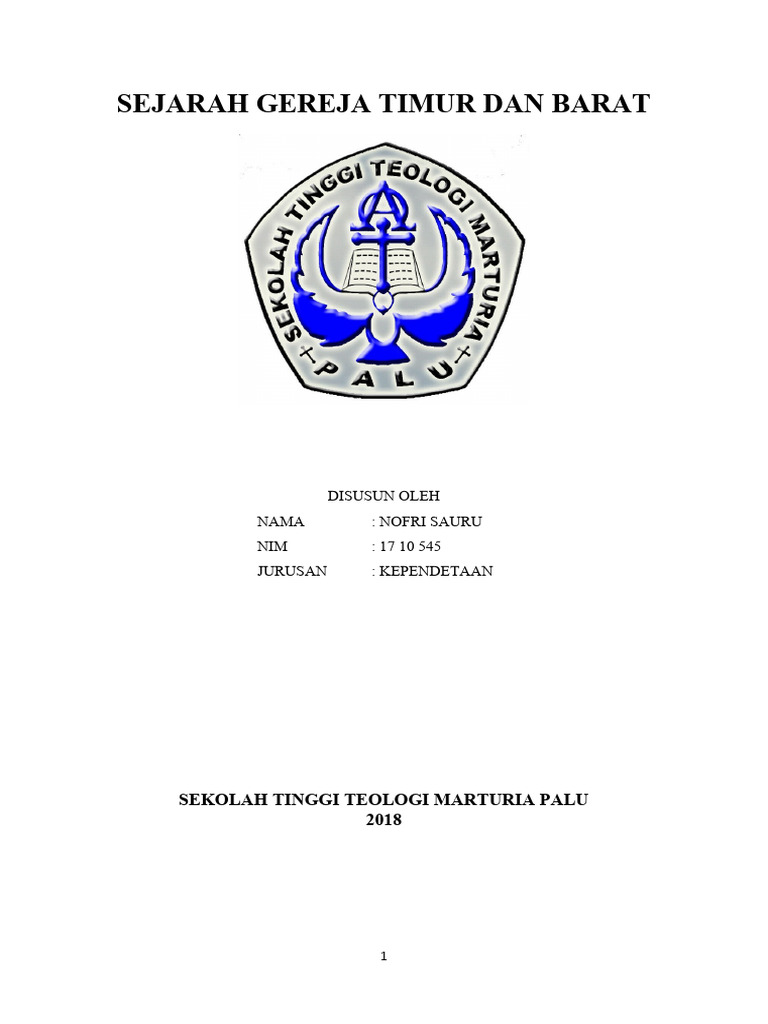 SGU 1 Sejarah Gereja Barat Dan Timur | PDF