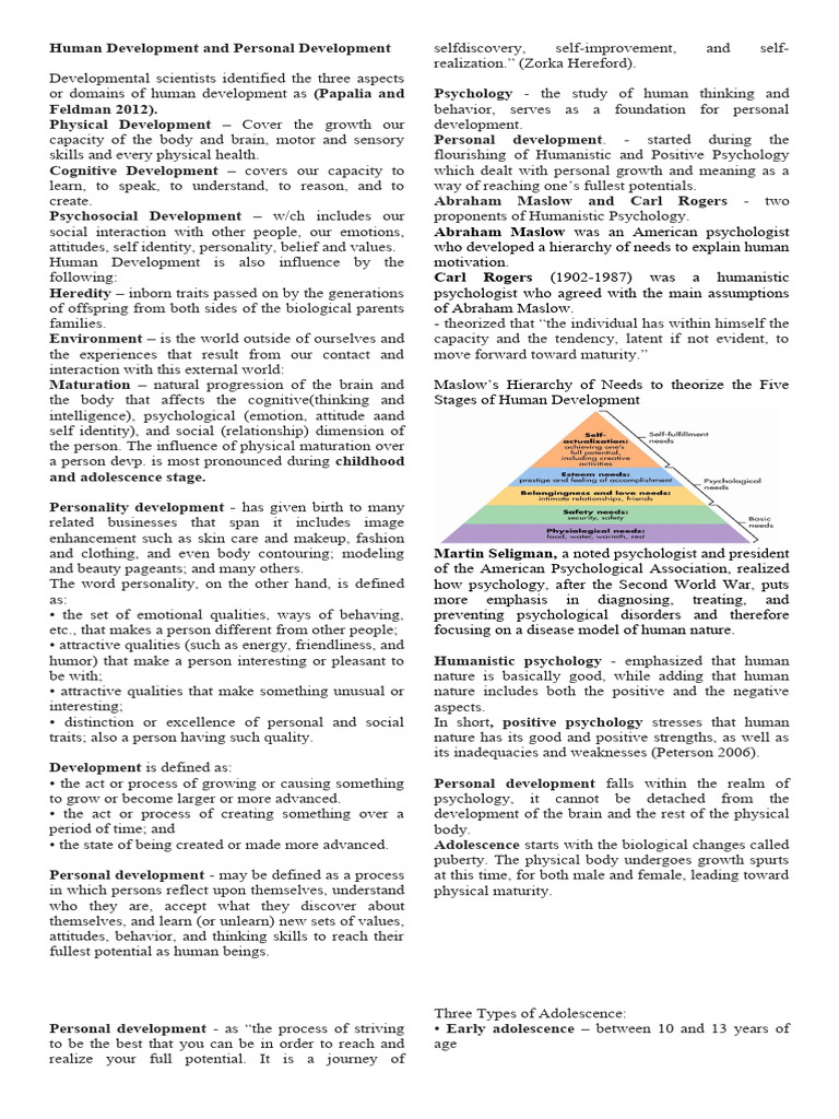 Per Dev | PDF | Self Concept | Adolescence