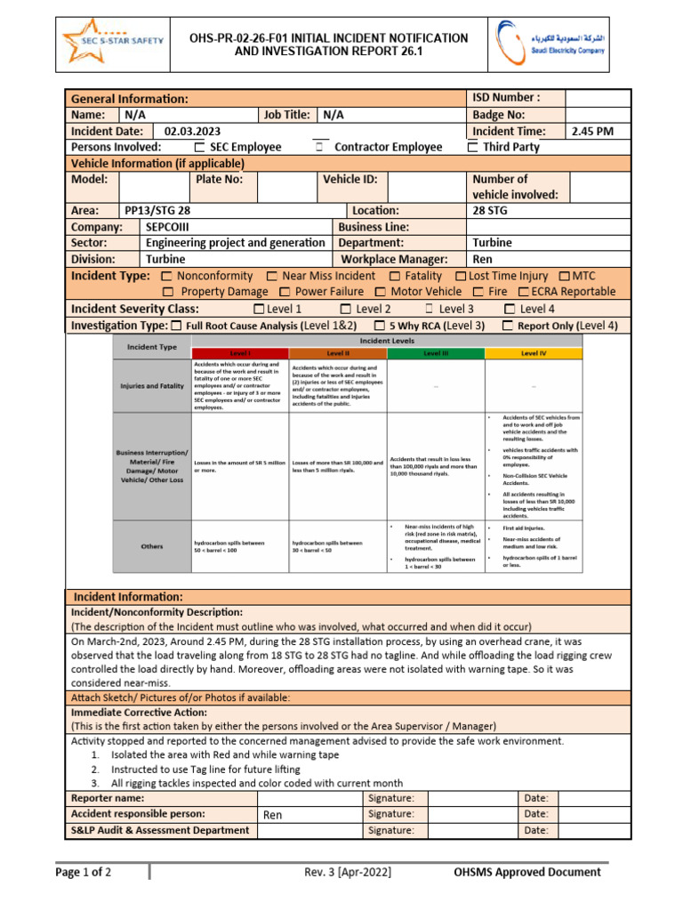 26-F01 INITIAL INCIDENT NOTIFICATION FORM A (1) | PDF