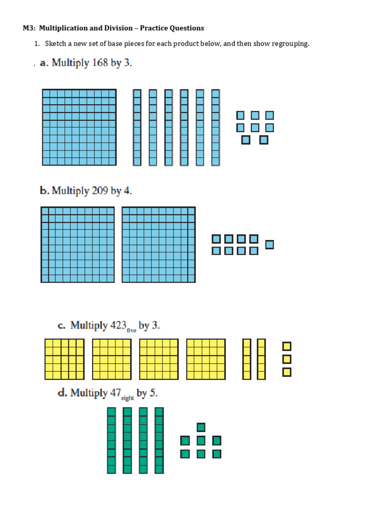 Multiplication and Division - Practice Questions | PDF | Multiplication ...