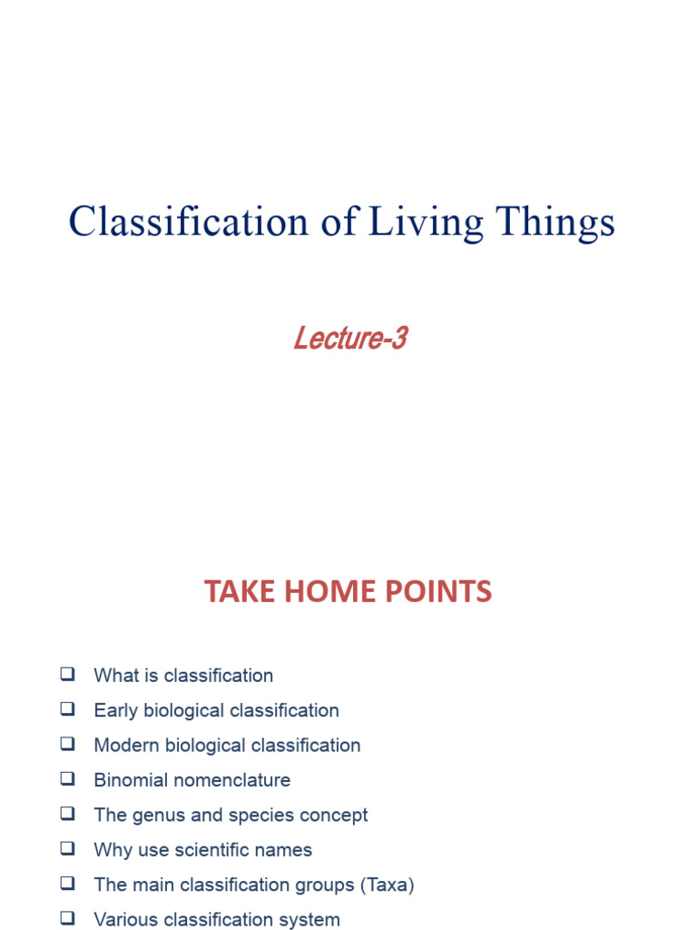 Lec-3 - Classification of Living Things | PDF