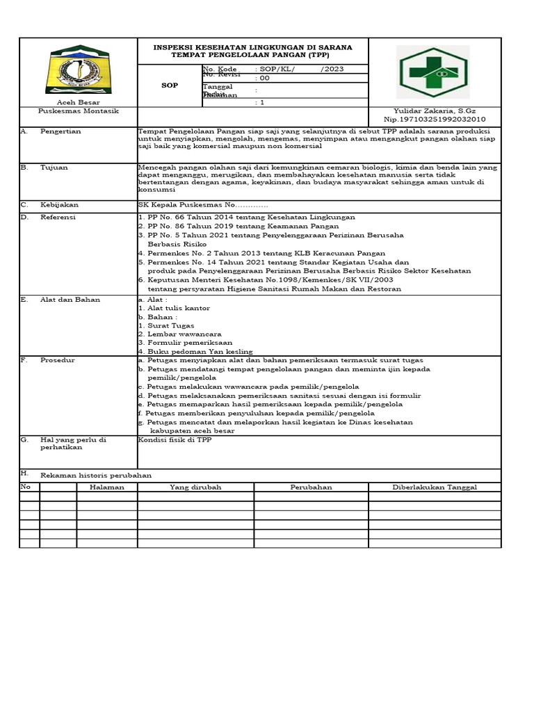 SOP TPP Perbaikan | PDF