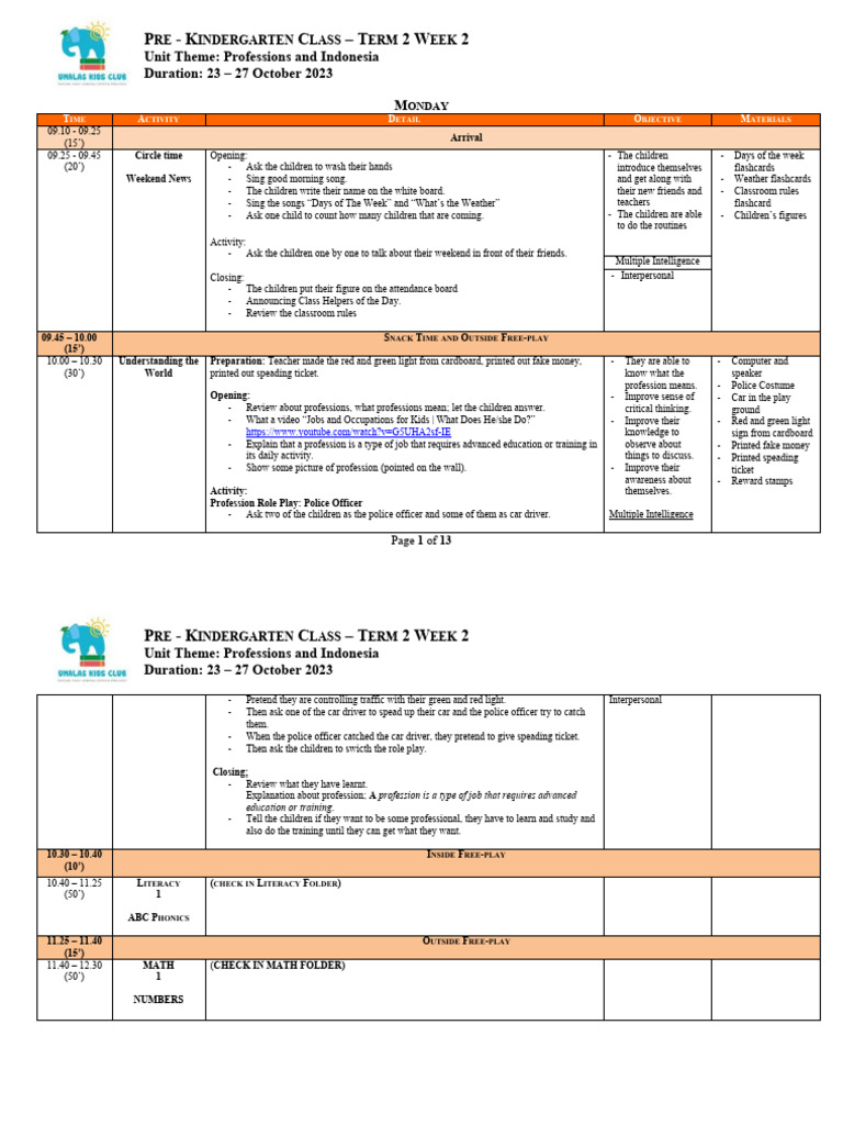 PRE-K TERM 2 2022-2023 - Week 2 - UPDATED | PDF