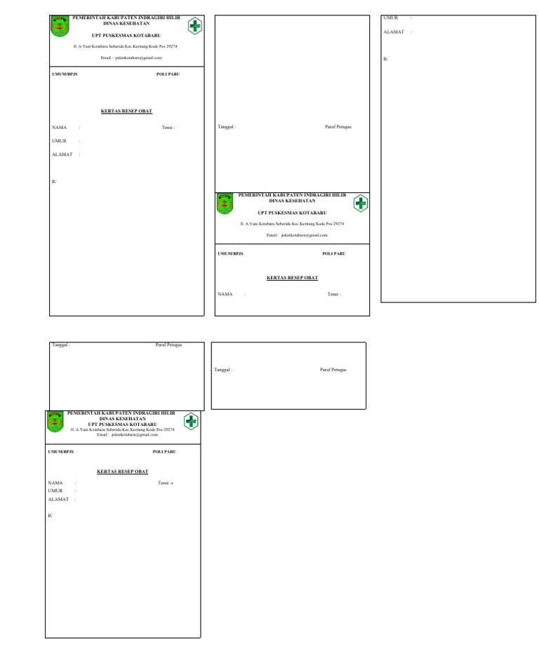 Kertas Resep Obat TB Paru | PDF