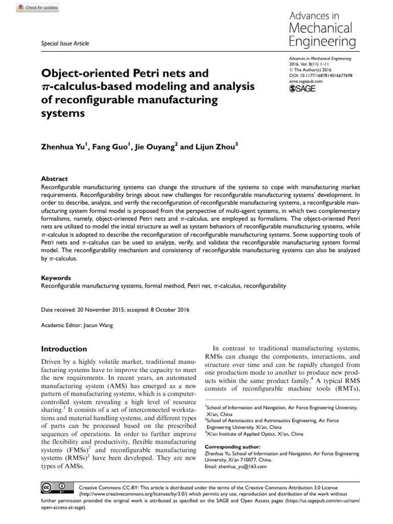 Yu Et Al 2016 Object Oriented Petri Nets and P Calculus Based Modeling ... Yu Et Al 2016 Object Oriented Petri Nets and P Calculus Based Modeling ...