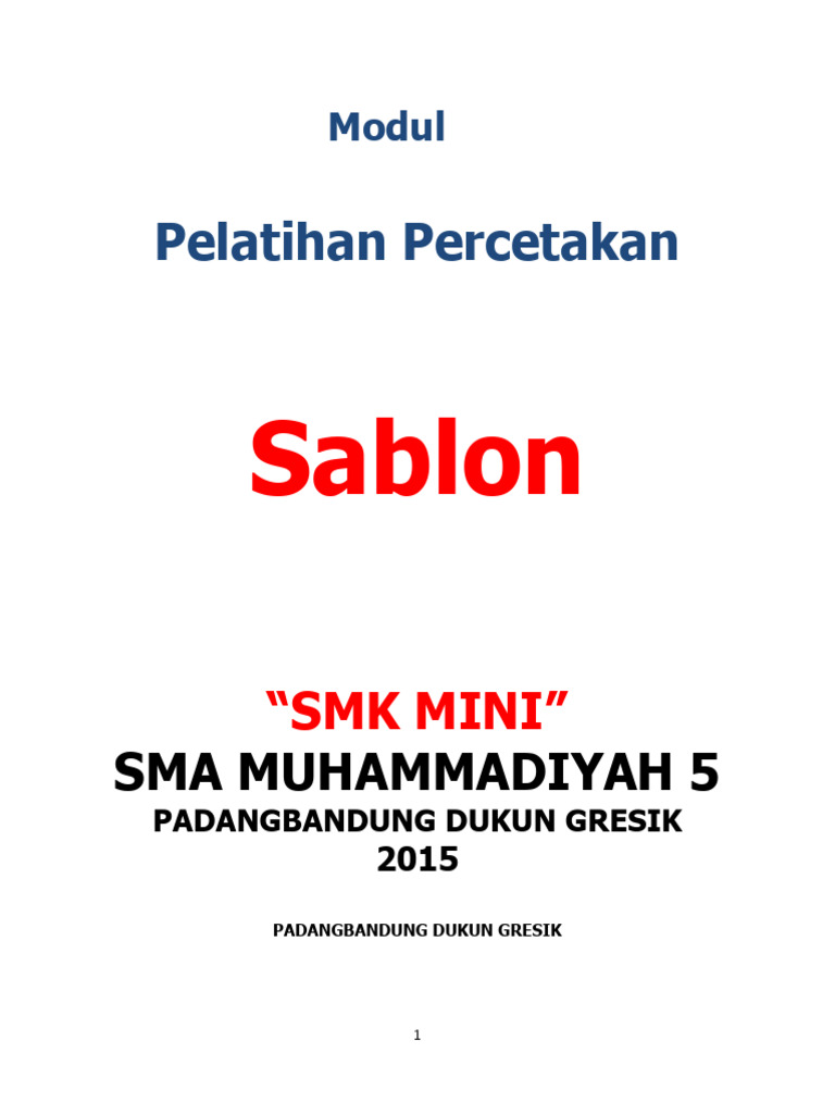 Modul Pelatihan Teknik Sablon SMK | PDF | Griya & Taman
