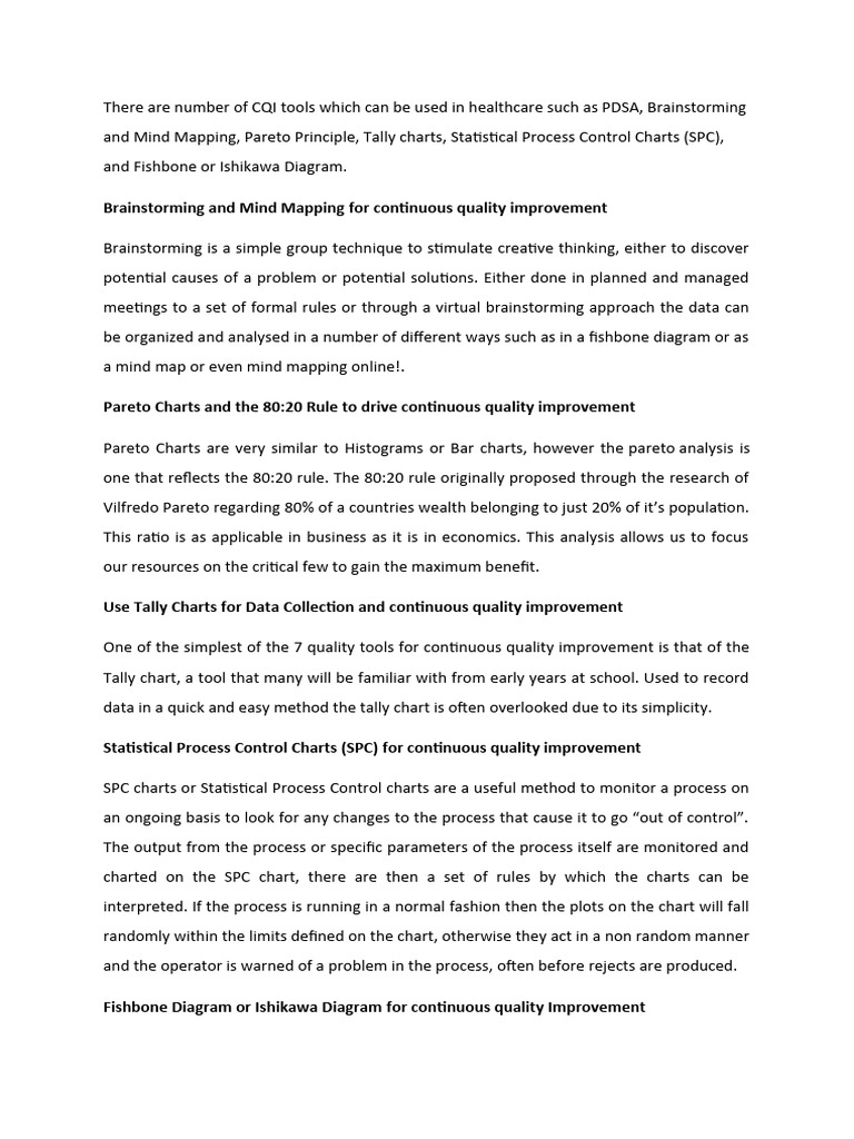 Cqi Tools | Download Free PDF | Health Care | Brainstorming