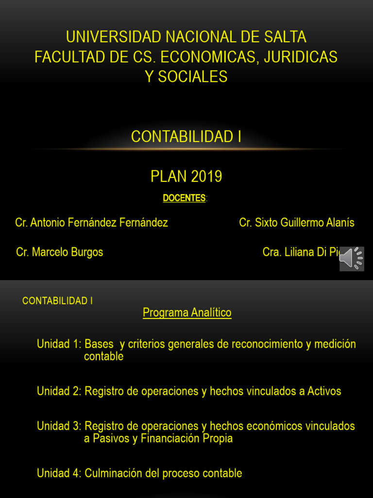 Contabilidad I Teoría Plan 2019. U01-Parte01 | PDF