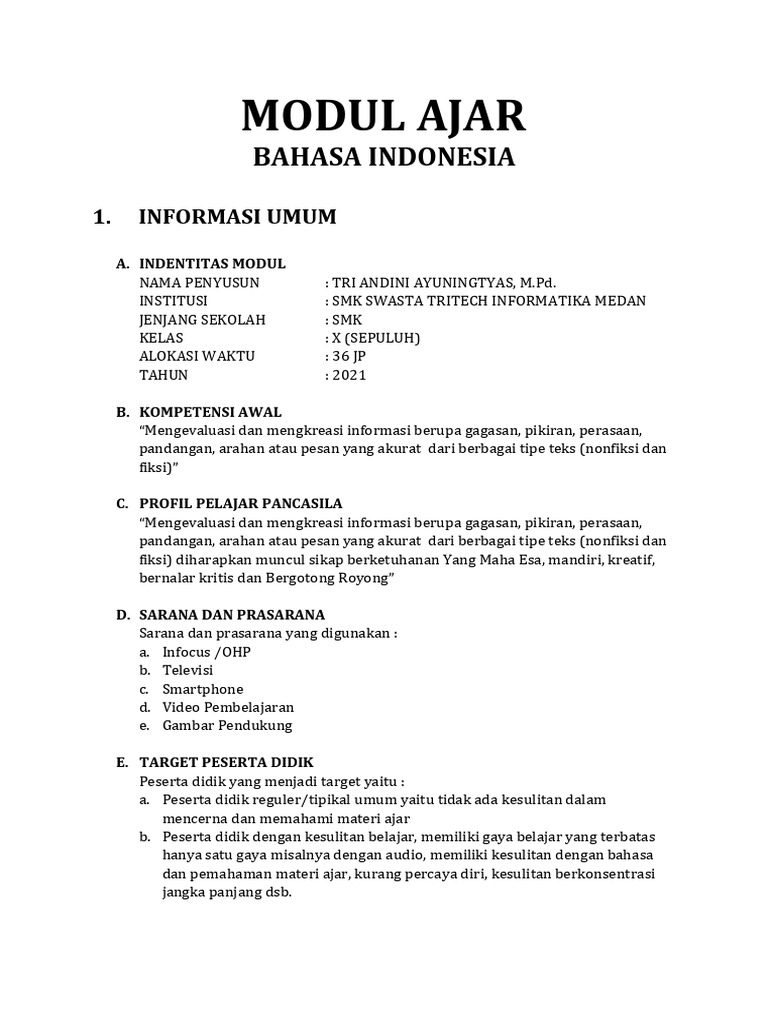 Modul Ajar Menyimak | PDF