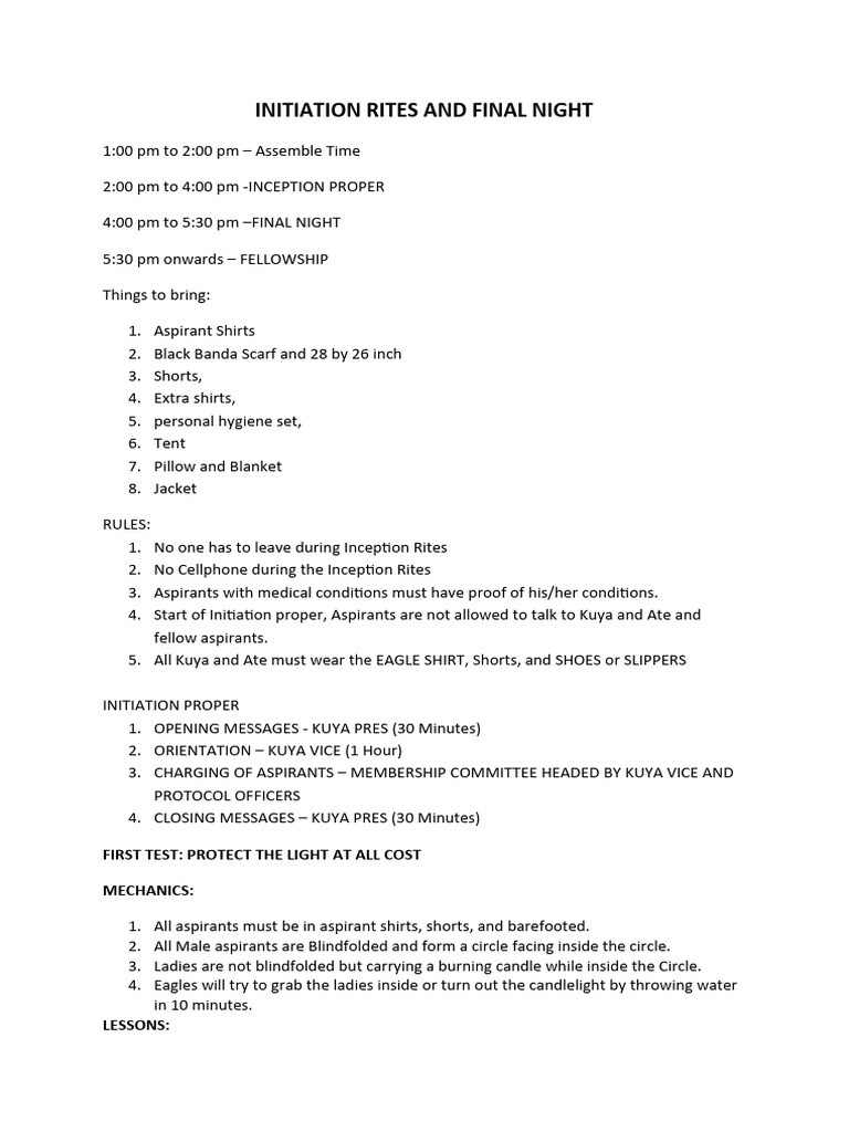 Initiation Rites | PDF